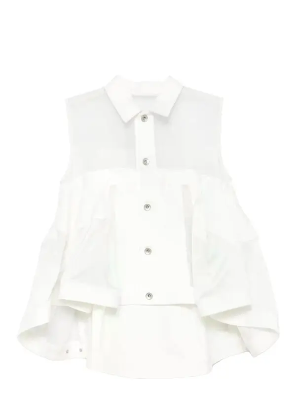 Sacai Denim Mix Shirt - White