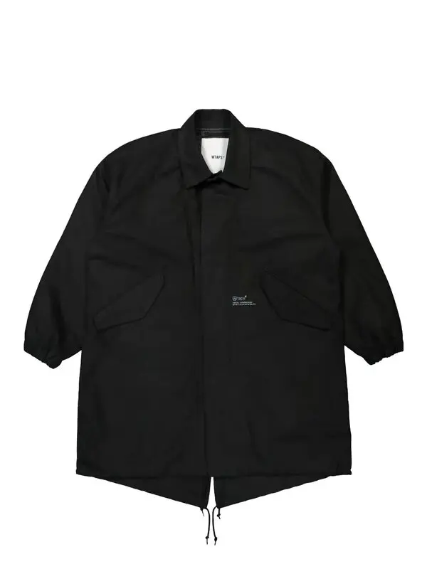 WTAPS Cross-print Coat - Black