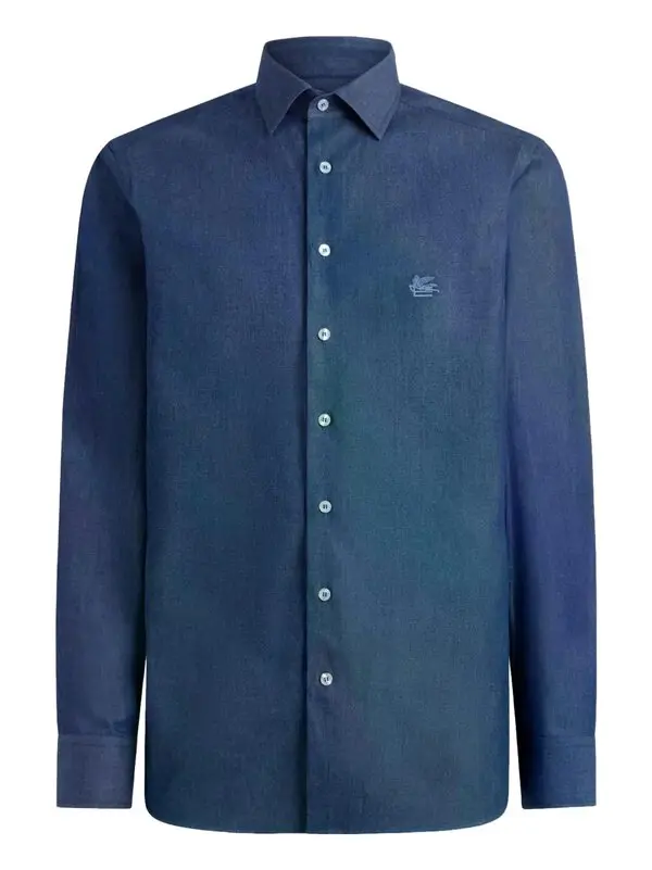 Etro Pegaso Chambray Shirt - Blue
