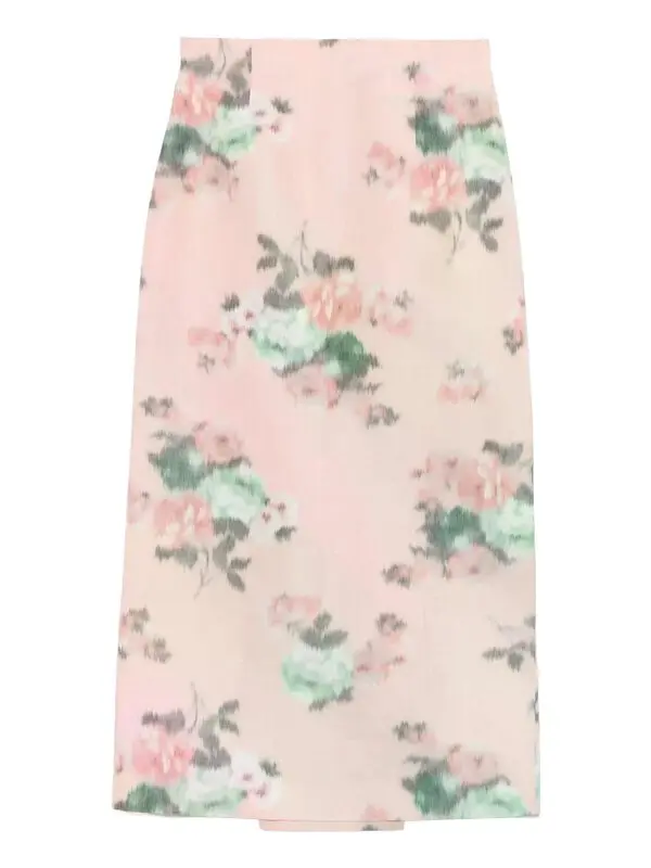 Philosophy Di Lorenzo Serafini Floral-print Pencil Skirt - Pink