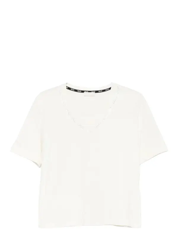 Liu Jo Crystal-logo T-shirt - White