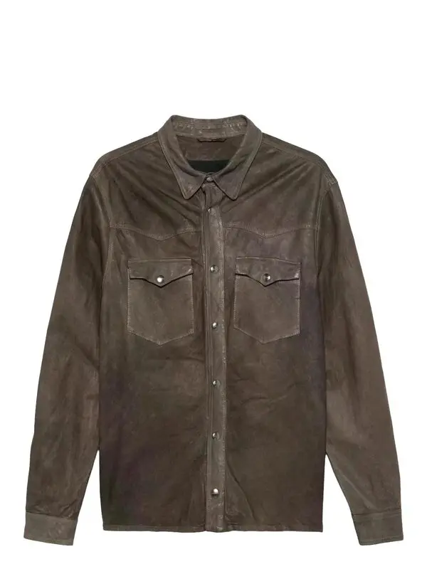 GIORGIO BRATO Leather Jacket - Grey
