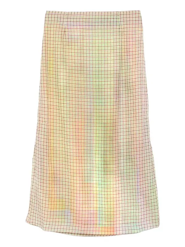REJINA PYO Justine Check Pattern Skirt - Green
