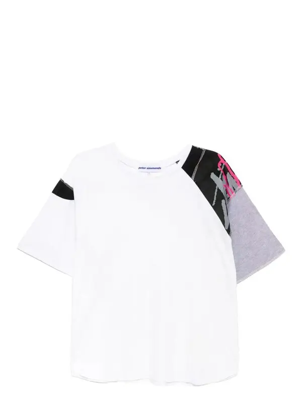 STAIN SHADE Panelled T-shirt - White