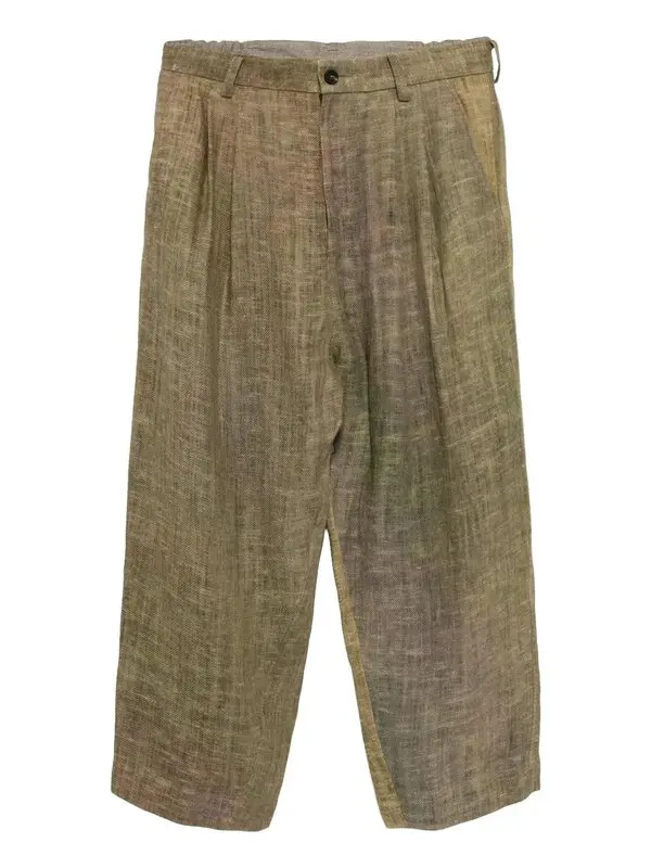 ZIGGY CHEN Linen Trousers - Green