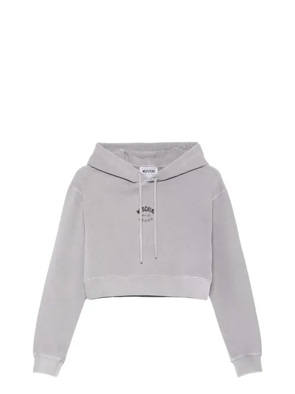 Moschino Cropped Hoodie - Grey