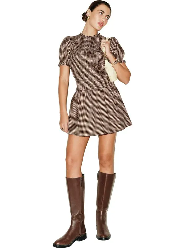 REFORMATION Leannah Mini Dress - Brown