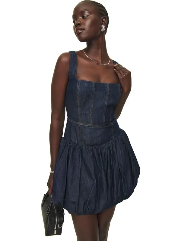 REFORMATION Delia Denim Mini Dress - Blue