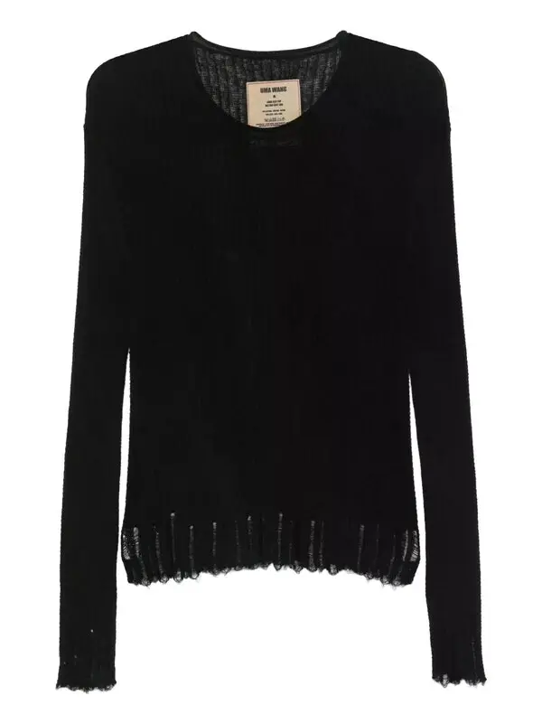UMA WANG Ribbed-knit Sweater - Black