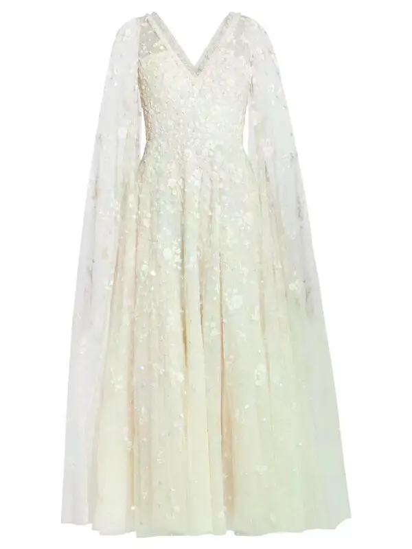 NEEDLE & THREAD Dahlia Gown - White