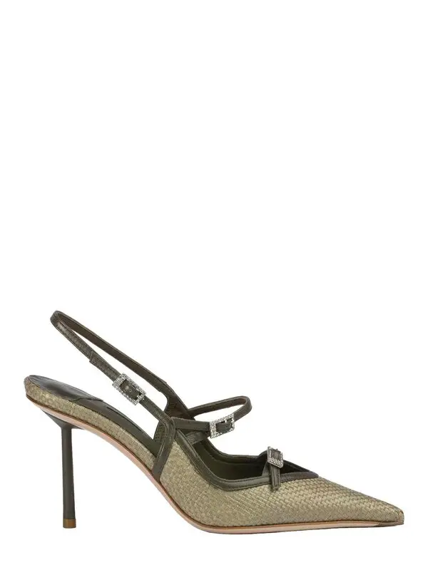 LE SILLA 80mm Morgana Slingback Pumps - Green