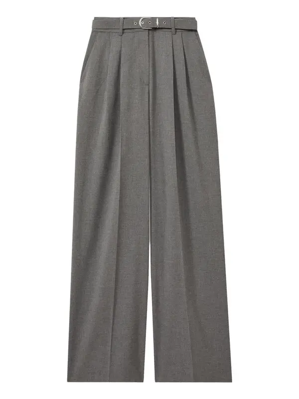 REISS Freja Wide Leg Trousers - Grey