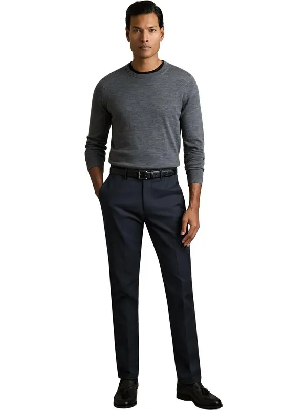 REISS Eastbury Slim Fit Cotton Blend Chinos - Steel Blue
