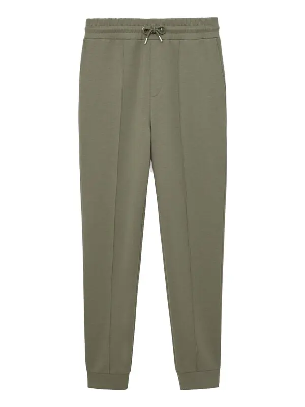 REISS Premier Premium Interlock-jersey Joggers - Dark Sage Green