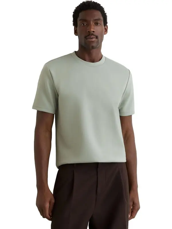 REISS Interlock Jersey Crew-neck T-shirt - Mint Green
