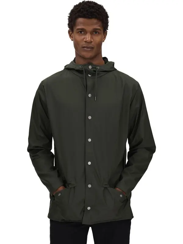 Rains Hooded Raincoat - Dark Green