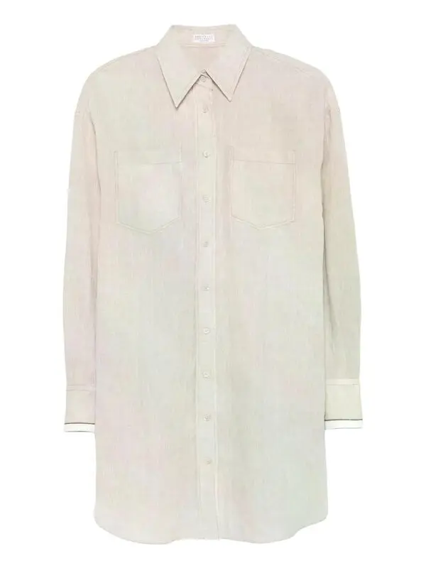 Brunello Cucinelli Linen Shirt - Neutrals