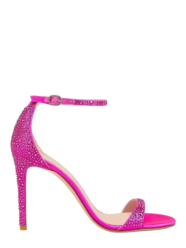 STUART WEITZMAN 100mm Nudist Shine Sandals - Pink
