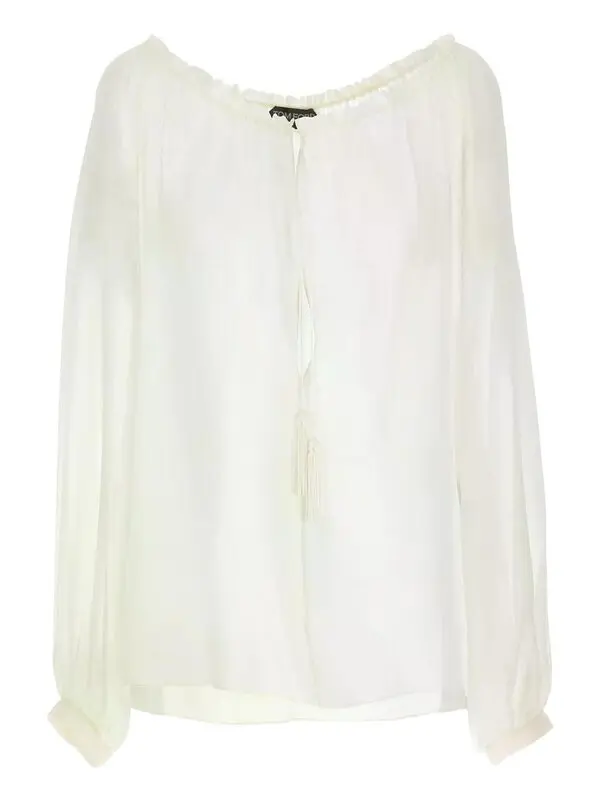 TOM FORD Long-sleeve Silk Blouse - White