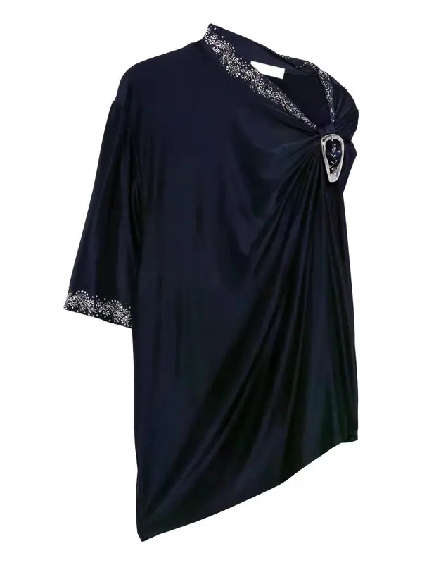 Rabanne Buckle-detail Draped Top - Blue