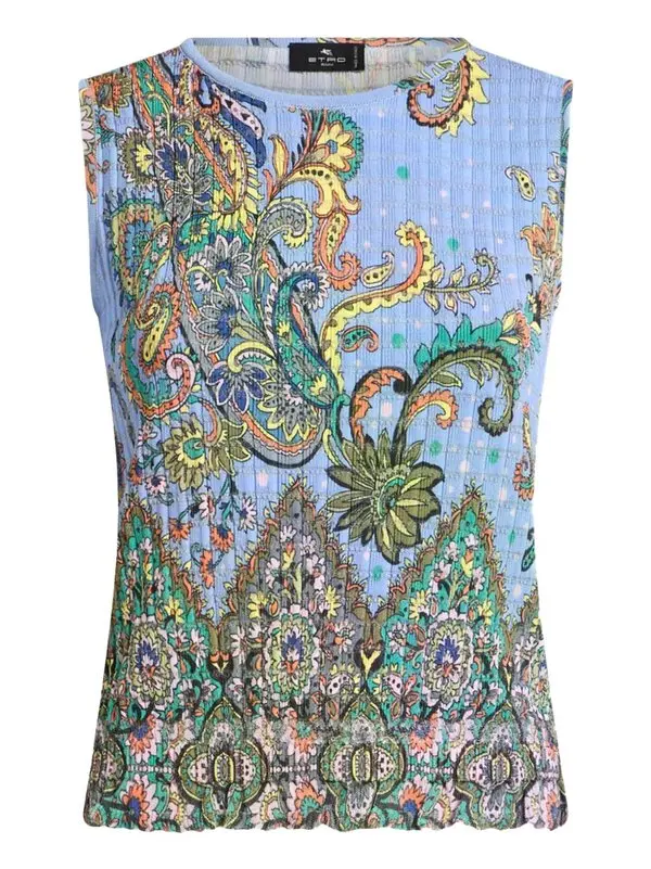 Etro Floral Knitted Top - Blue