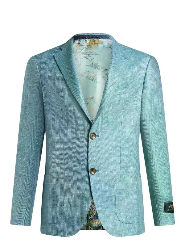 Etro Logo Patch Blazer - Blue