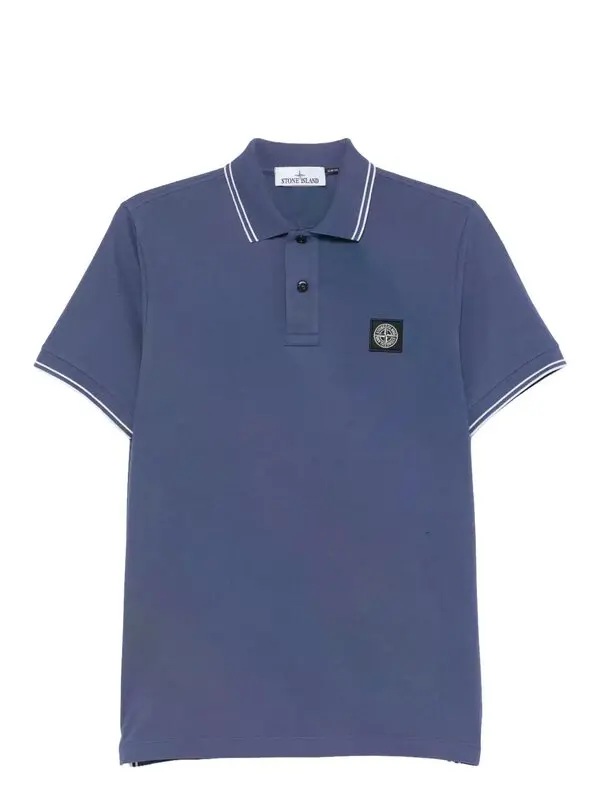 Stone Island Piqué Polo Shirt - Blue