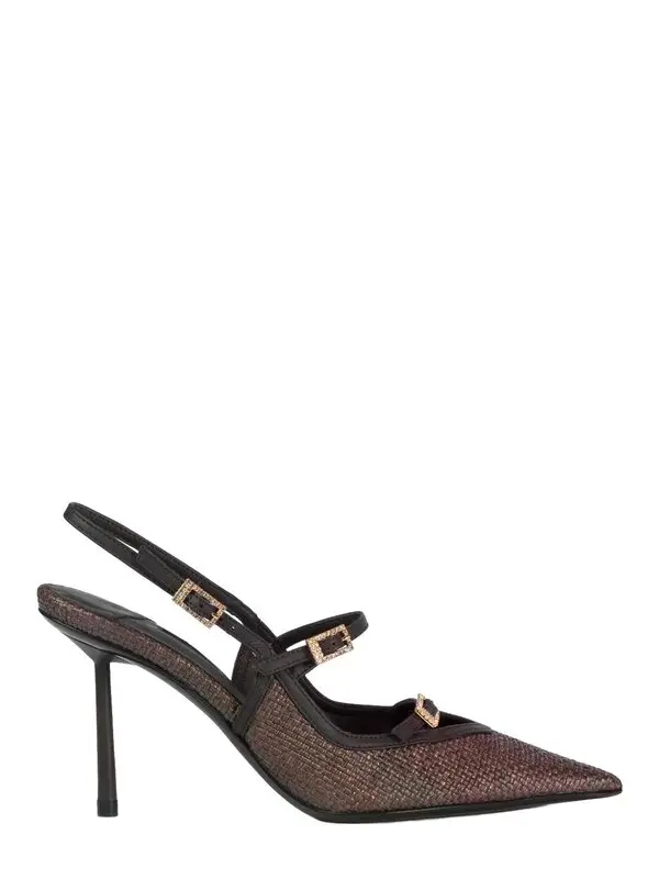 LE SILLA 80mm Morgana Slingback Pumps - Brown