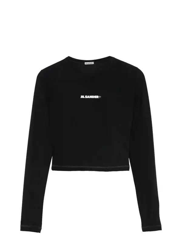JIL SANDER Cropped Swim Top - Black