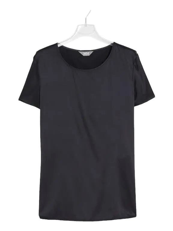 MM BY MAX MARA Mm Cortona Stretch Silk Top - Navy