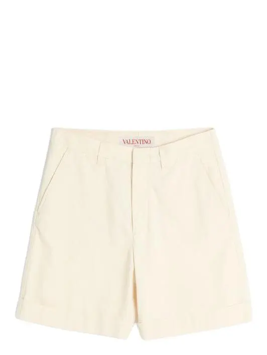 Valentino Garavani Cuffed Denim Bermuda - Ecru