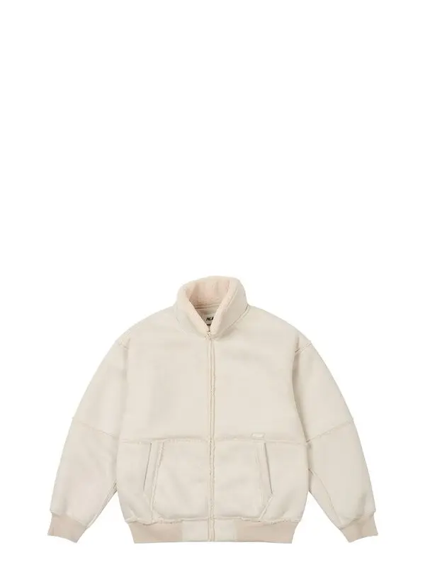 PALACE Faux Suede Funnel Jacket - Soft White