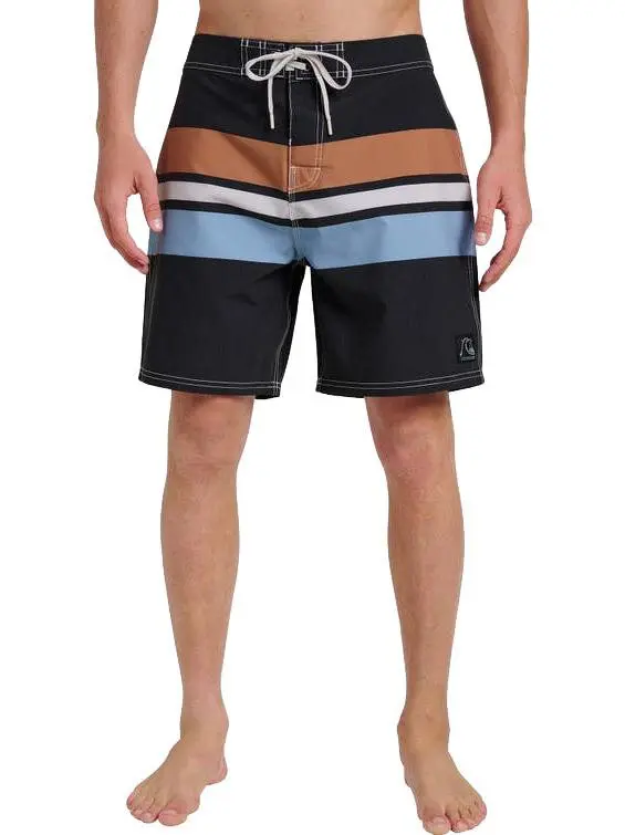 Quiksilver Mixed Stripe Board Shorts - Black