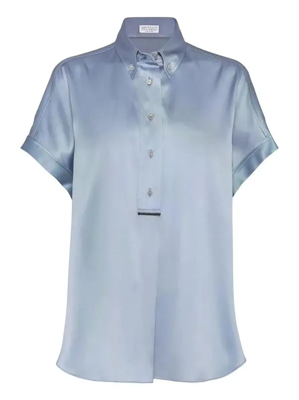 Brunello Cucinelli Satin Shirt - Blue