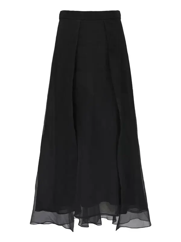 Brunello Cucinelli Silk Maxi Skirt - Black