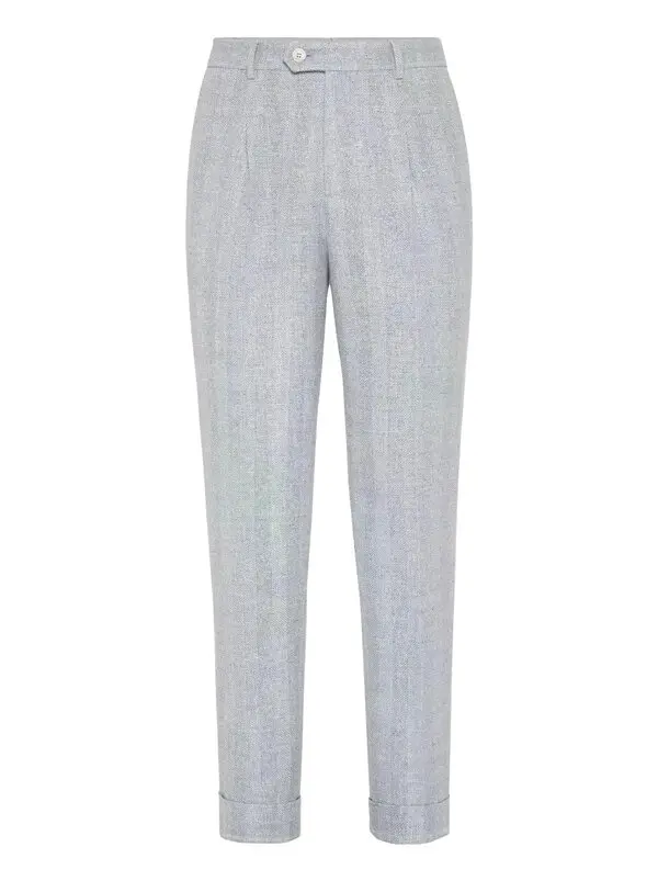 Brunello Cucinelli Houndstooth Trousers - Grey