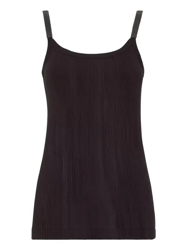 Brunello Cucinelli Monili-trim Tank Top - Black
