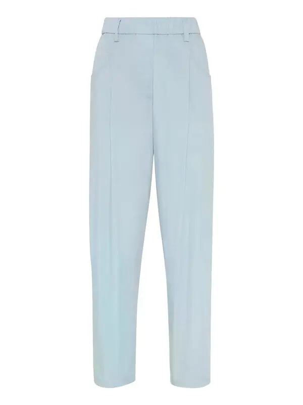 Brunello Cucinelli Monili Chain-detail Straight-leg Trousers - Blue