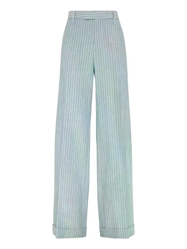 Brunello Cucinelli Pinstriped Trousers - Blue
