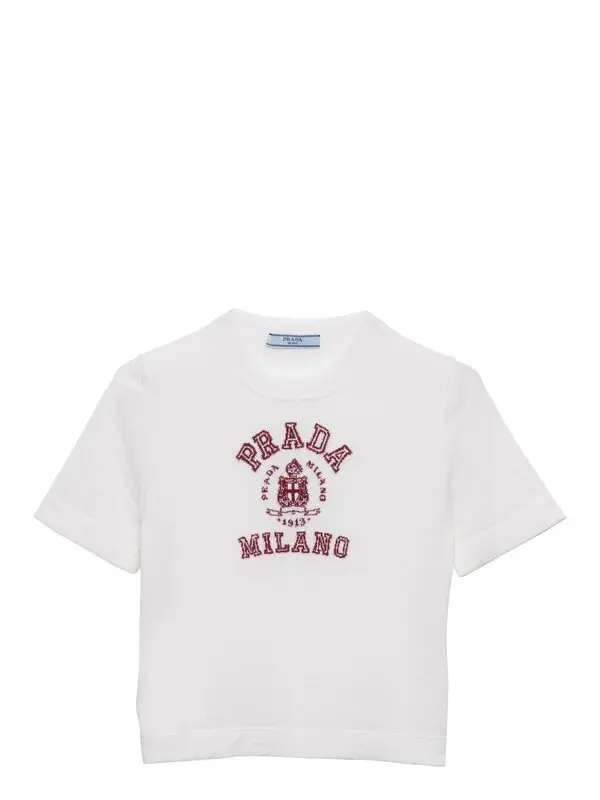 Prada Cashmere Intarsia T-shirt - White