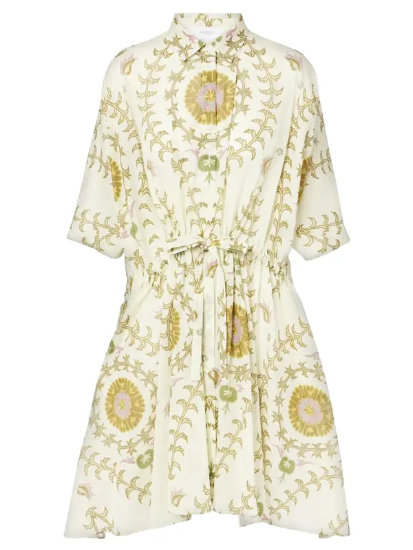 Giambattista Valli Floral Cotton Shirt Dress - Green