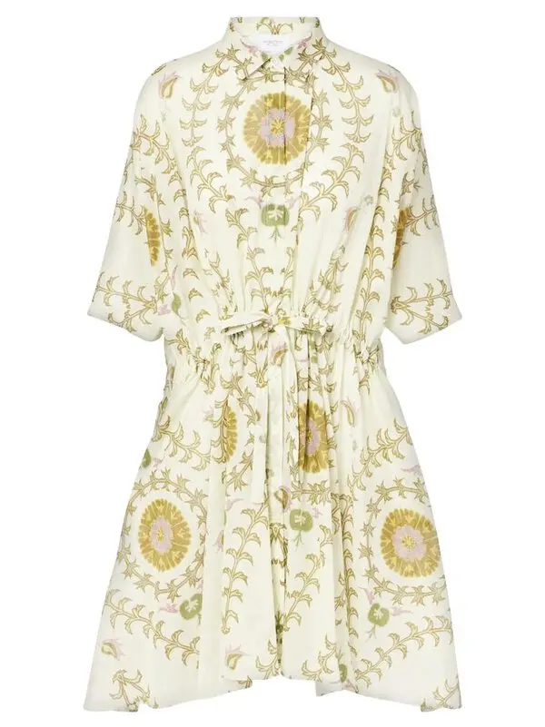 Giambattista Valli Floral Cotton Shirt Dress - Green