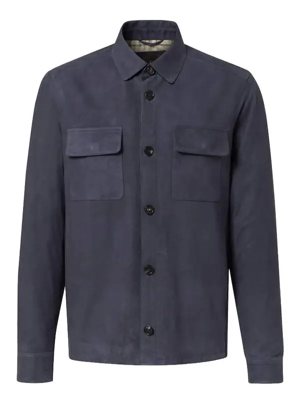 Loro Piana Lowe Suede Overshirt - Blue