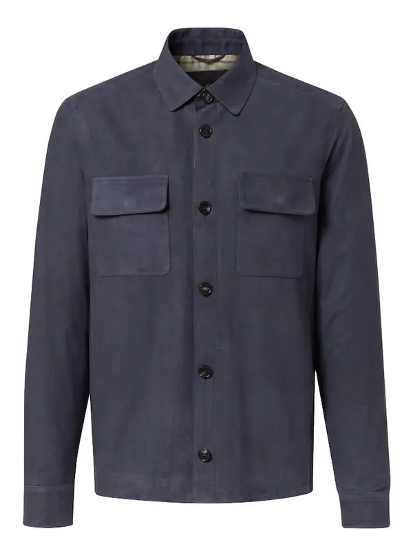 Loro Piana Lowe Suede Overshirt - Blue
