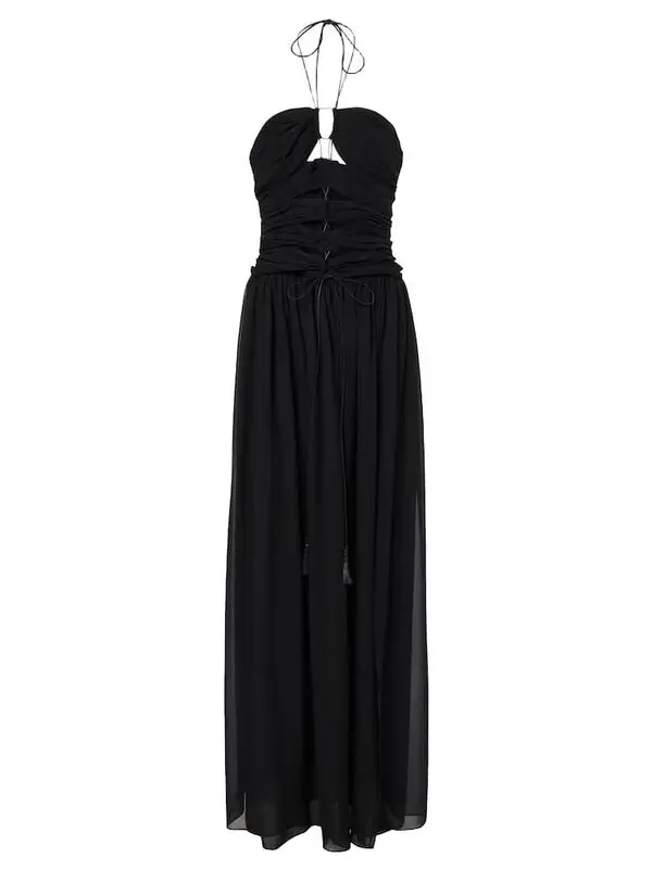 TOM FORD Cutout Silk Gown - Black