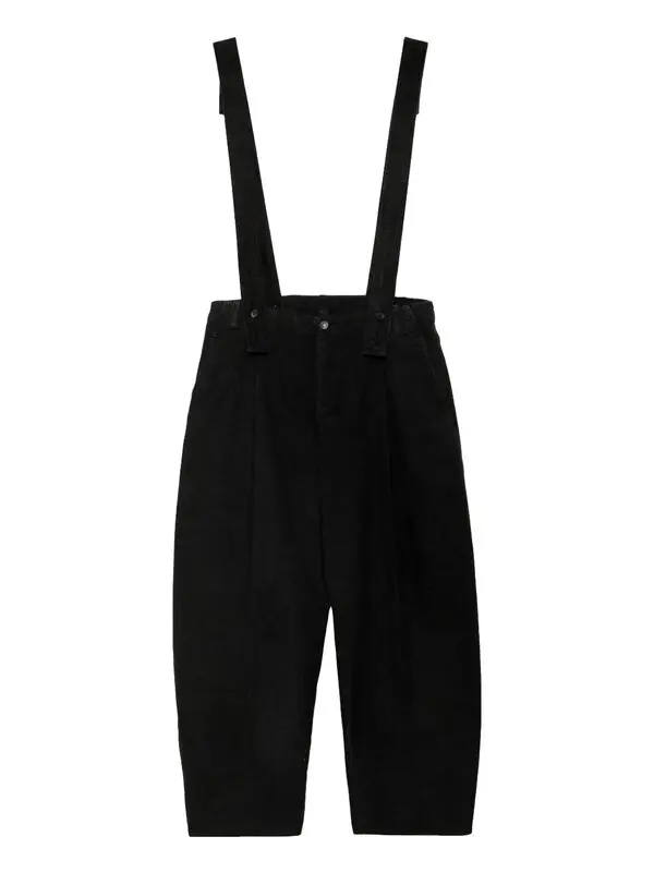 CROQUIS Turn-up Straight-leg Overalls - Black