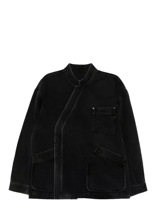 CROQUIS Standing Collar Denim Jacket - Black