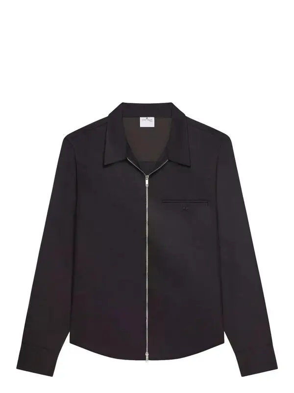 COURREGES Zipped Twill Shirt - Black