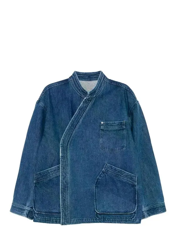 CROQUIS Standing Collar Denim Jacket - Blue