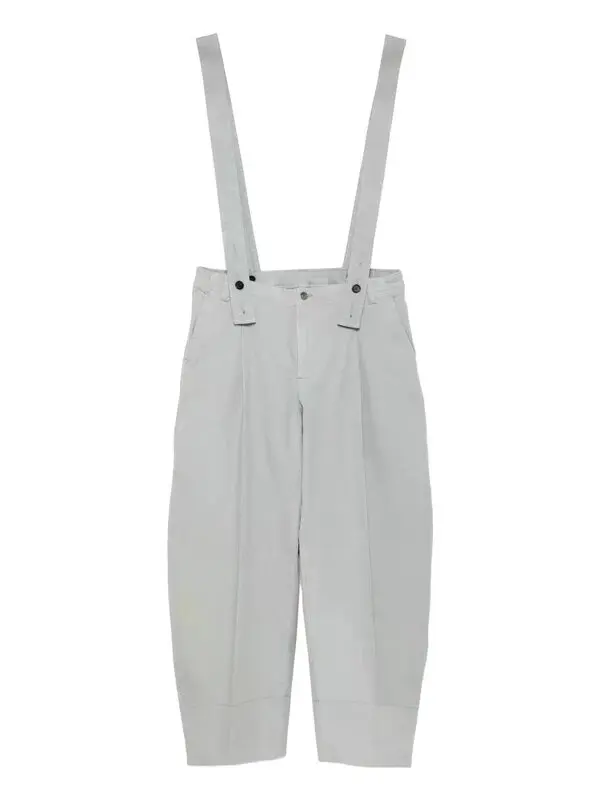 CROQUIS Turn-up Straight-leg Overalls - Grey